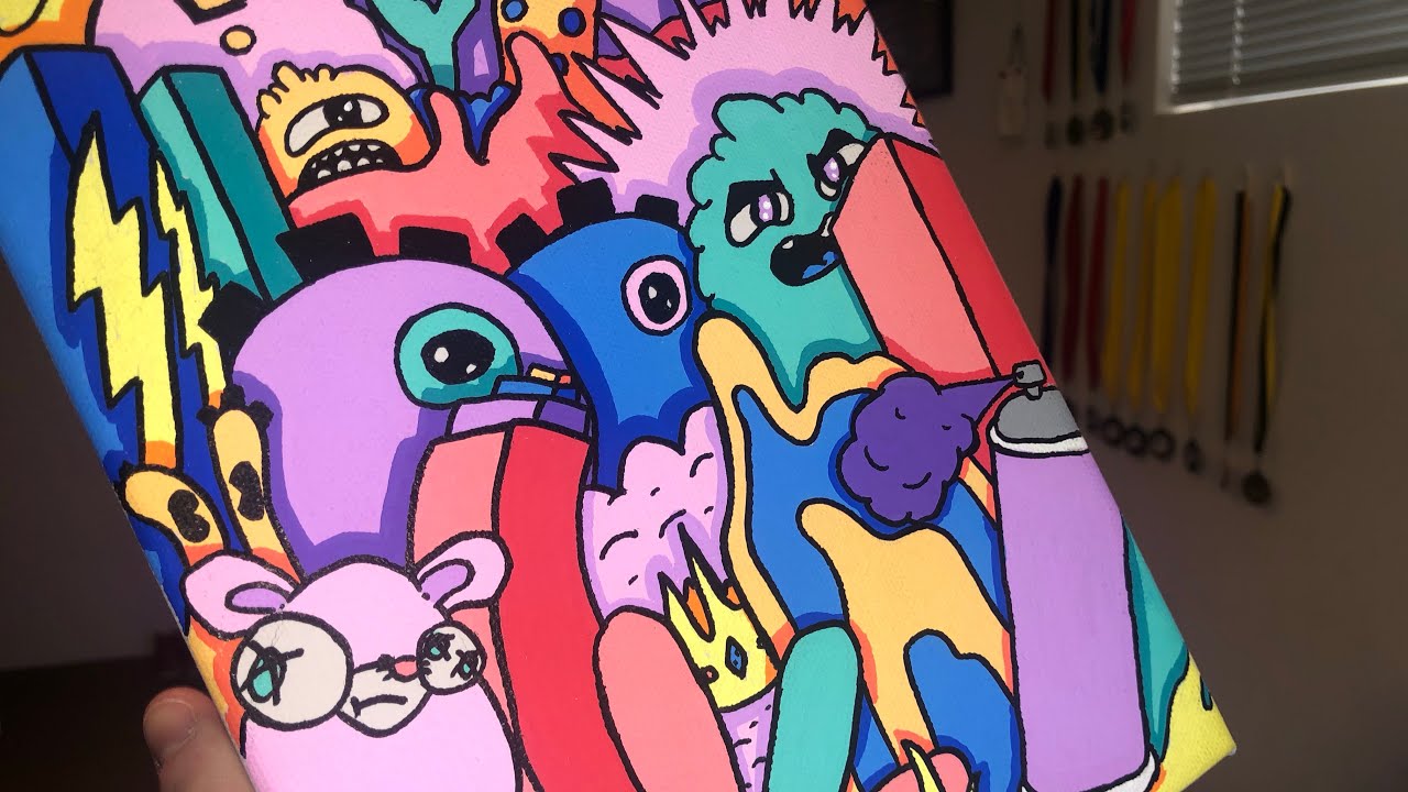 CRAZY DOODLE CANVAS!! (SATISFYING) - YouTube