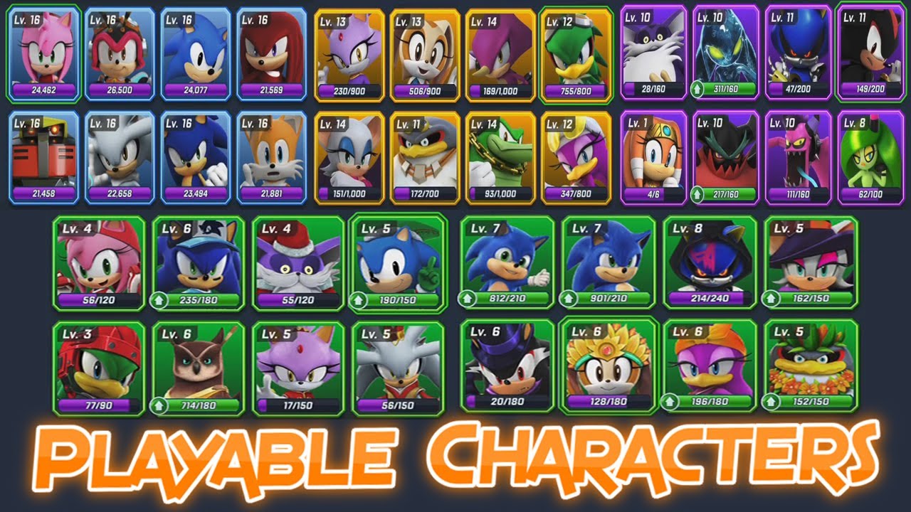 Sonic Forces: Speed Battle - All 40 Playable Characters [June 2020 ...