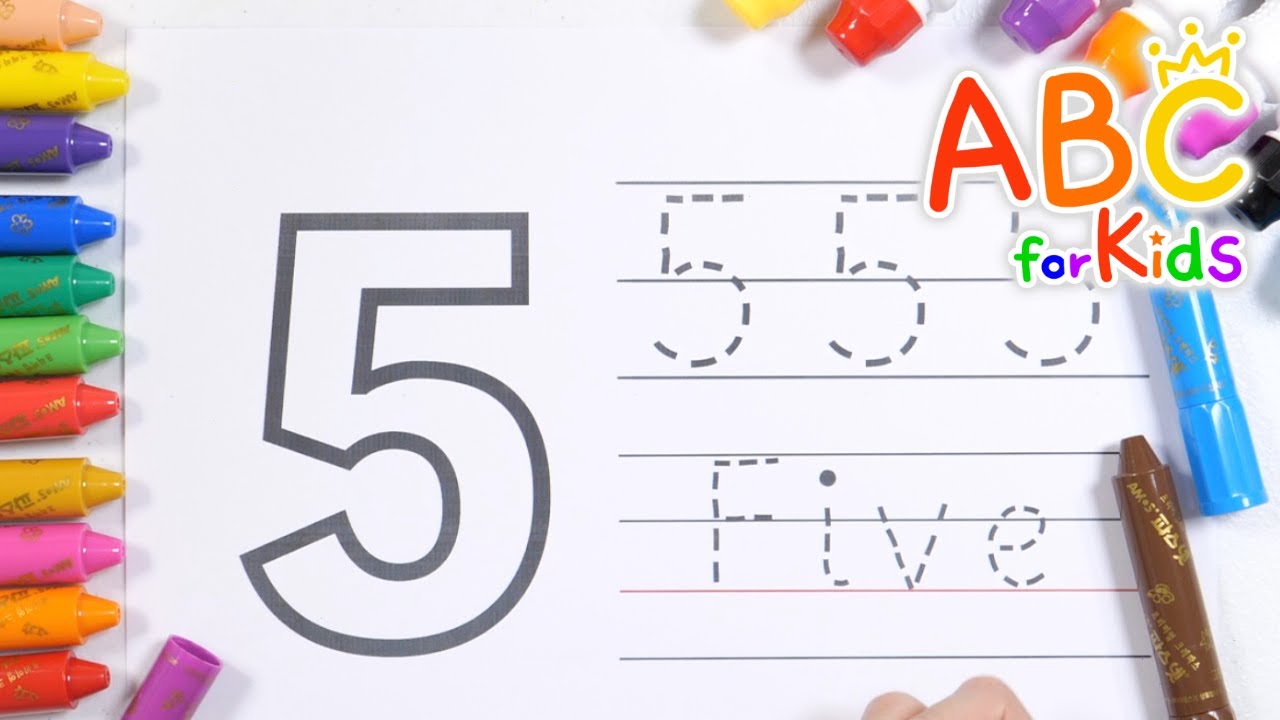 Numbers for kids | Learn how to write the number 5, learn how to write ...