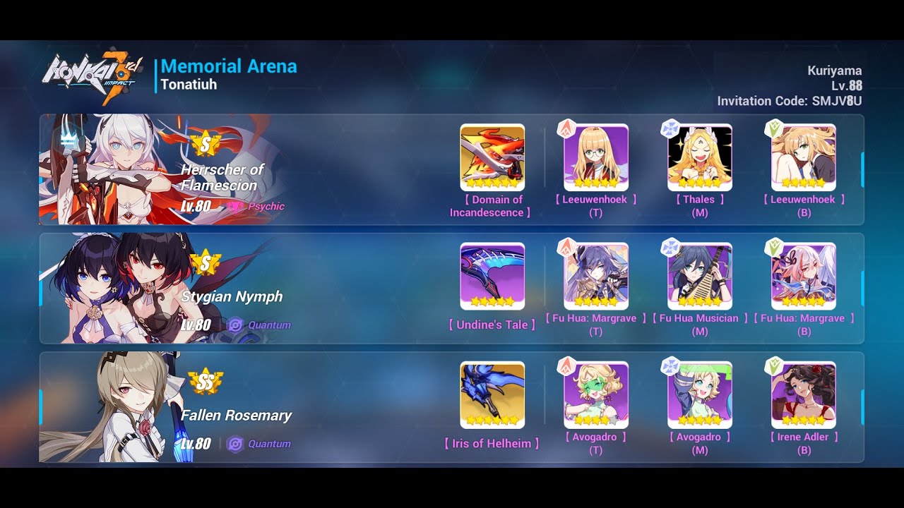 MA Exalted - TONATIUH · 31626 - HF SN(S1) FR(SS1), ELF FUXI*2 [HI3 SEA ...