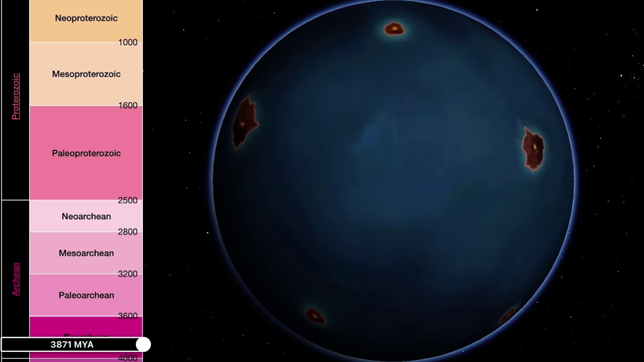 Historical Video of Earth from 4540 MYA to Now to Future - YouTube