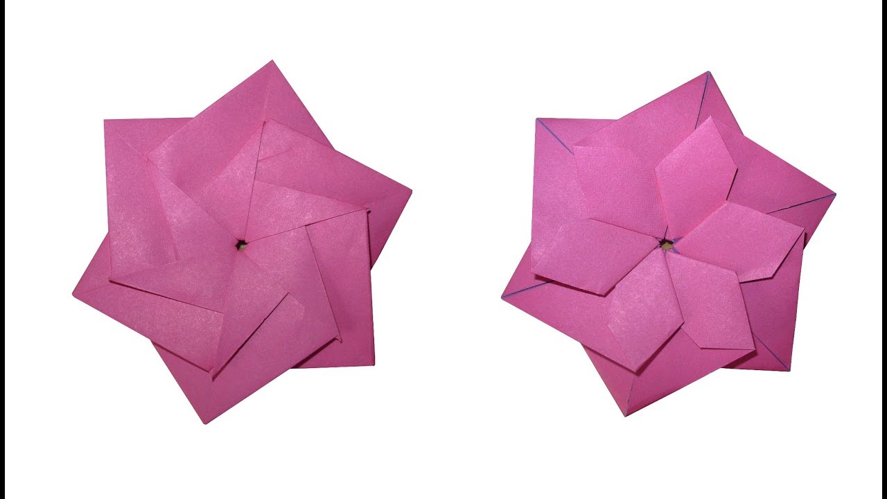 Fleur double face en ORIGAMI - YouTube