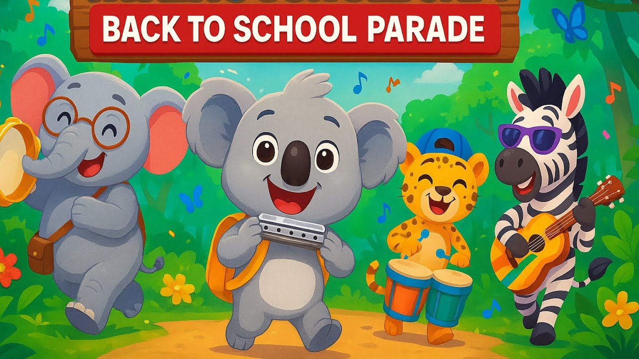 Koala’s Jungle Jam 🎶 | Back to School Song for Kids | Animal Parade ...
