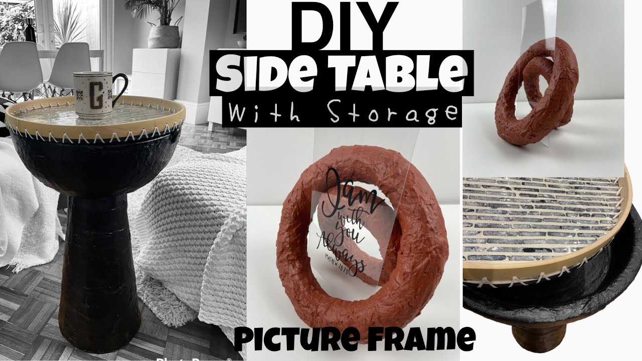 DIY Side Table with Storage & Picture Frame using concrete. - YouTube