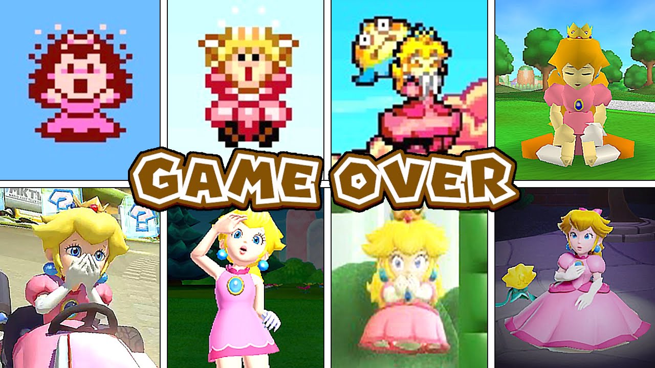Evolution Of Princess Peach Death Animations & Game-Over Screens (1988 ...