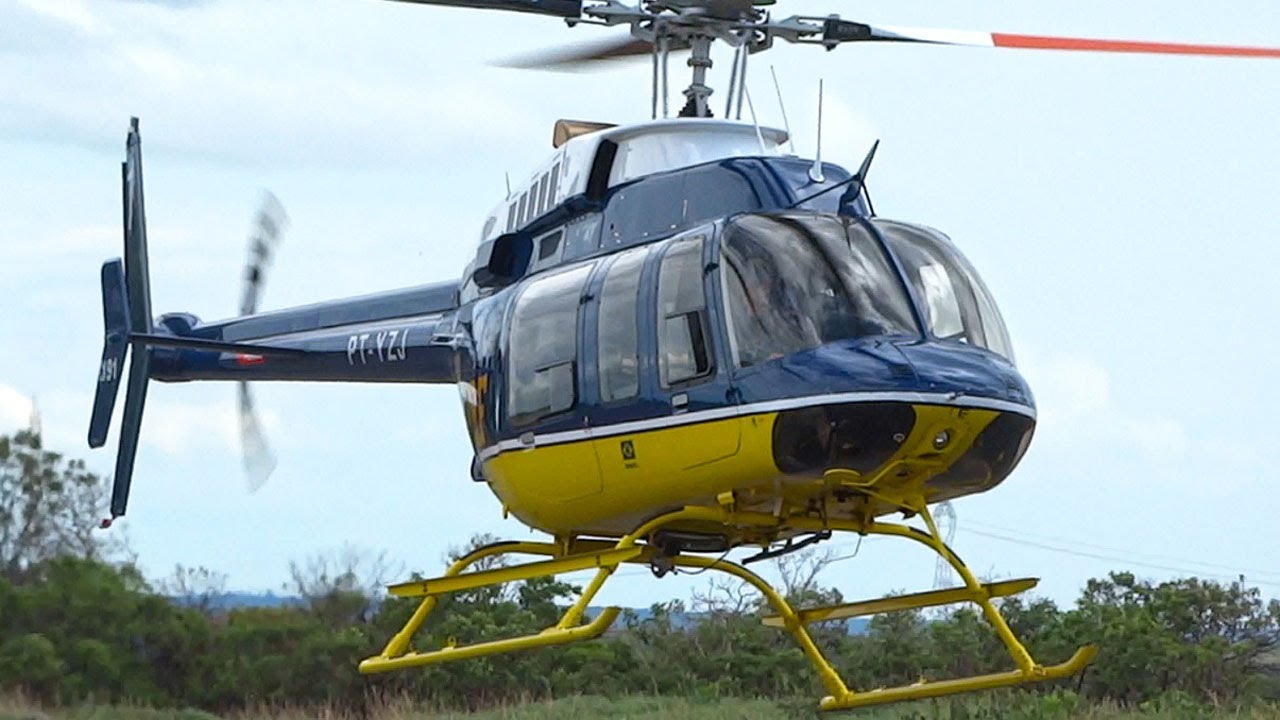 Bell 407 Police Helicopter Landing and Take Off - YouTube