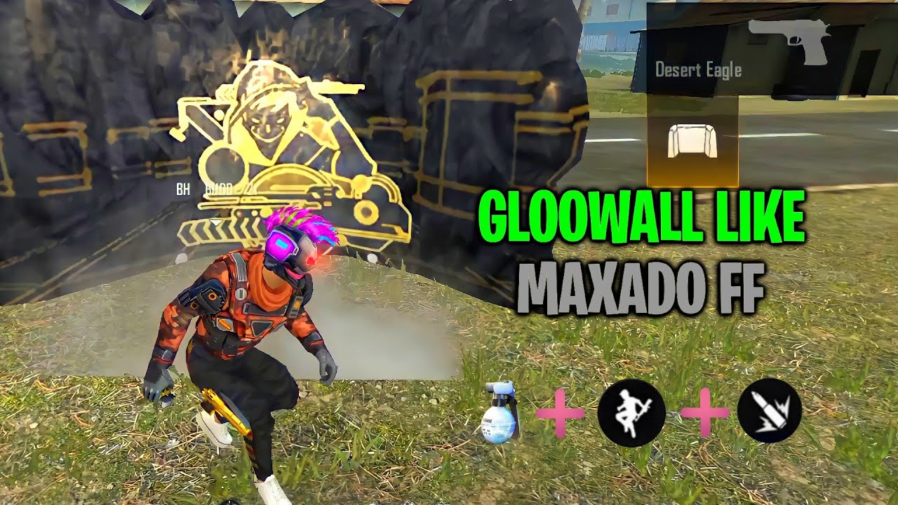 Freestyle gloowall trick in free fire || Maxado ff, nozy ff, white444 ...