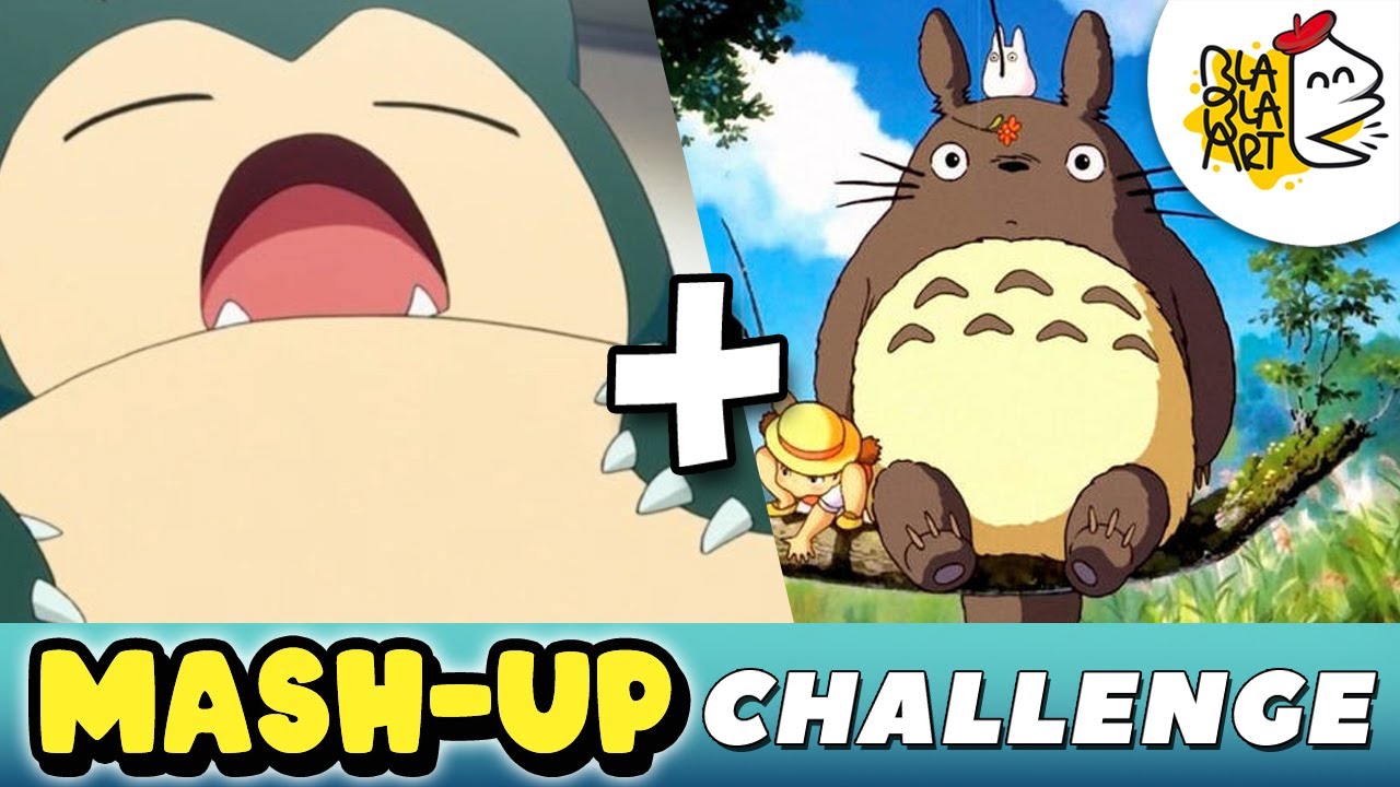 SNORLAX from POKEMON + TOTORO FUSION | Character Mash up Art Challenge ...