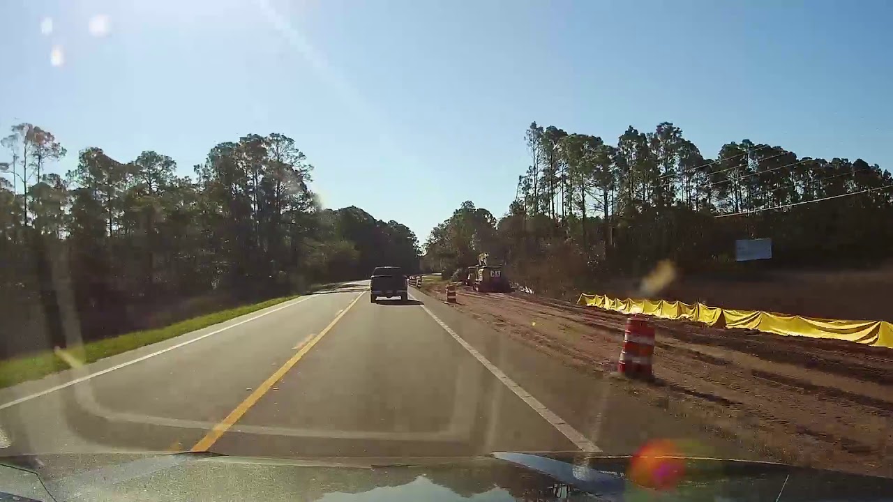 Driving on US 98 in The Florida Panhandle from Medart to Carrabelle ...