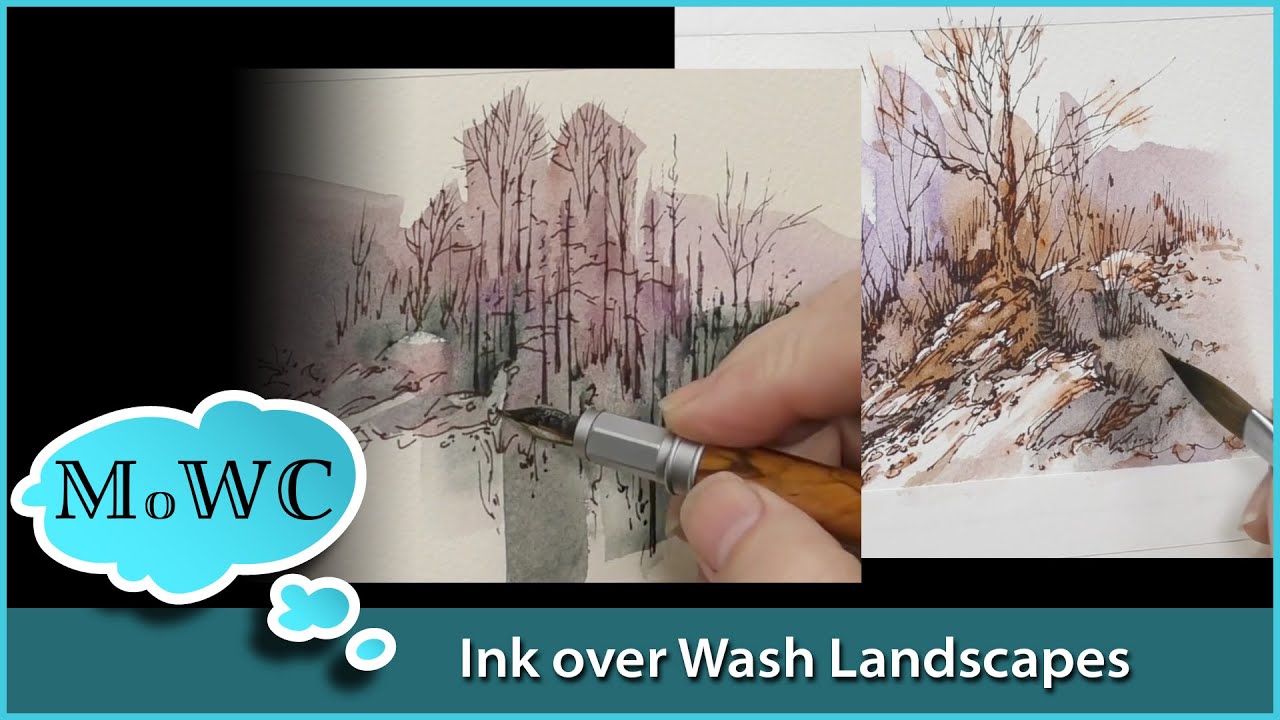 Ink Line over Wash Watercolor Landscape. Quick. Simple. Satisfying ...
