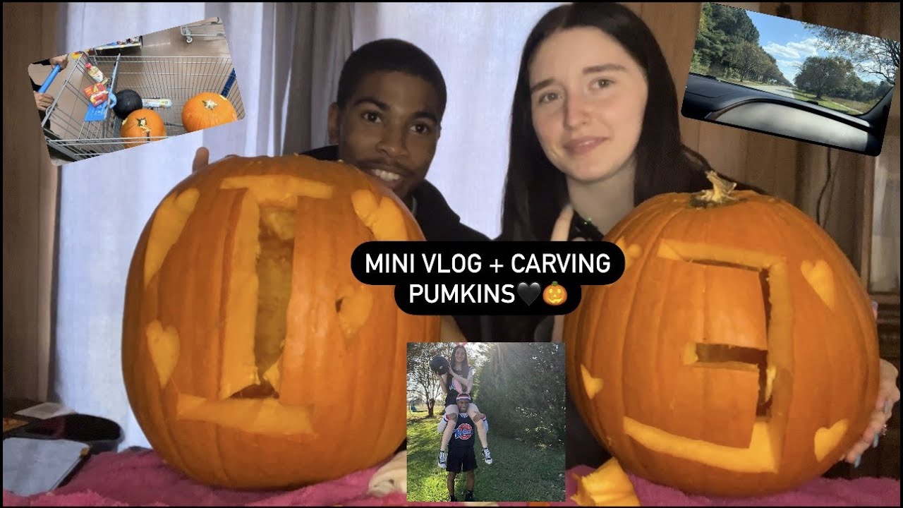Mini vlog + carving pumpkins 🖤🎃🎃 - YouTube