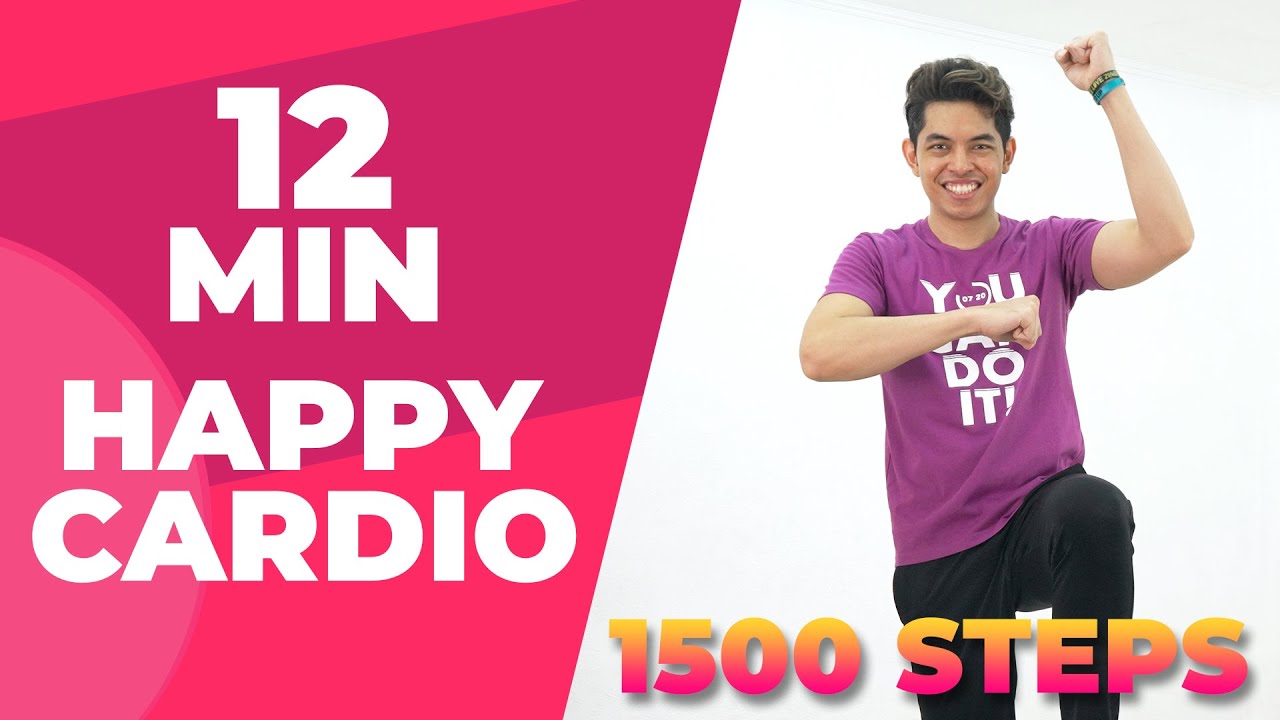 12 MIN Happy Cardio • Walking Workout #117 - YouTube