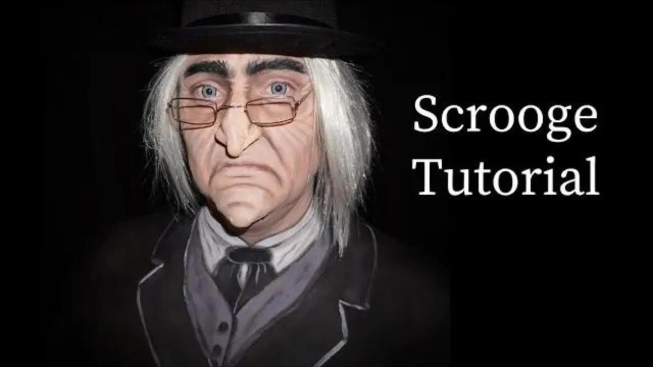 Scrooge Christmas Carol SFX Face Paint Makeup Tutorial | Christmas 2021 ...