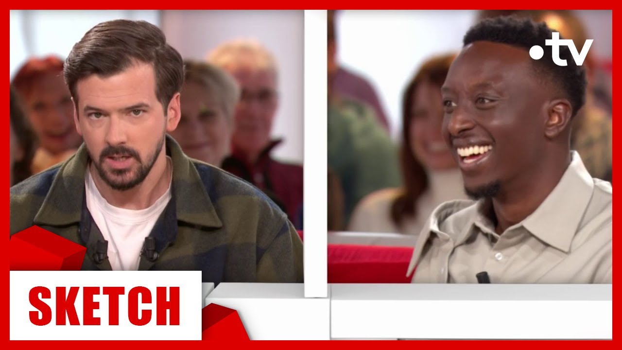 Ahmed Sylla mort de rire devant le sketch de Marc Antoine Le Bret ...