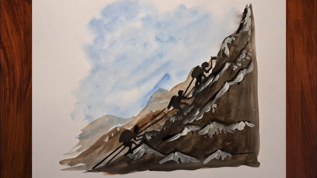 How to draw National Mountain Climbing Day 🧗‍♂️🏔/ National Mountain ...