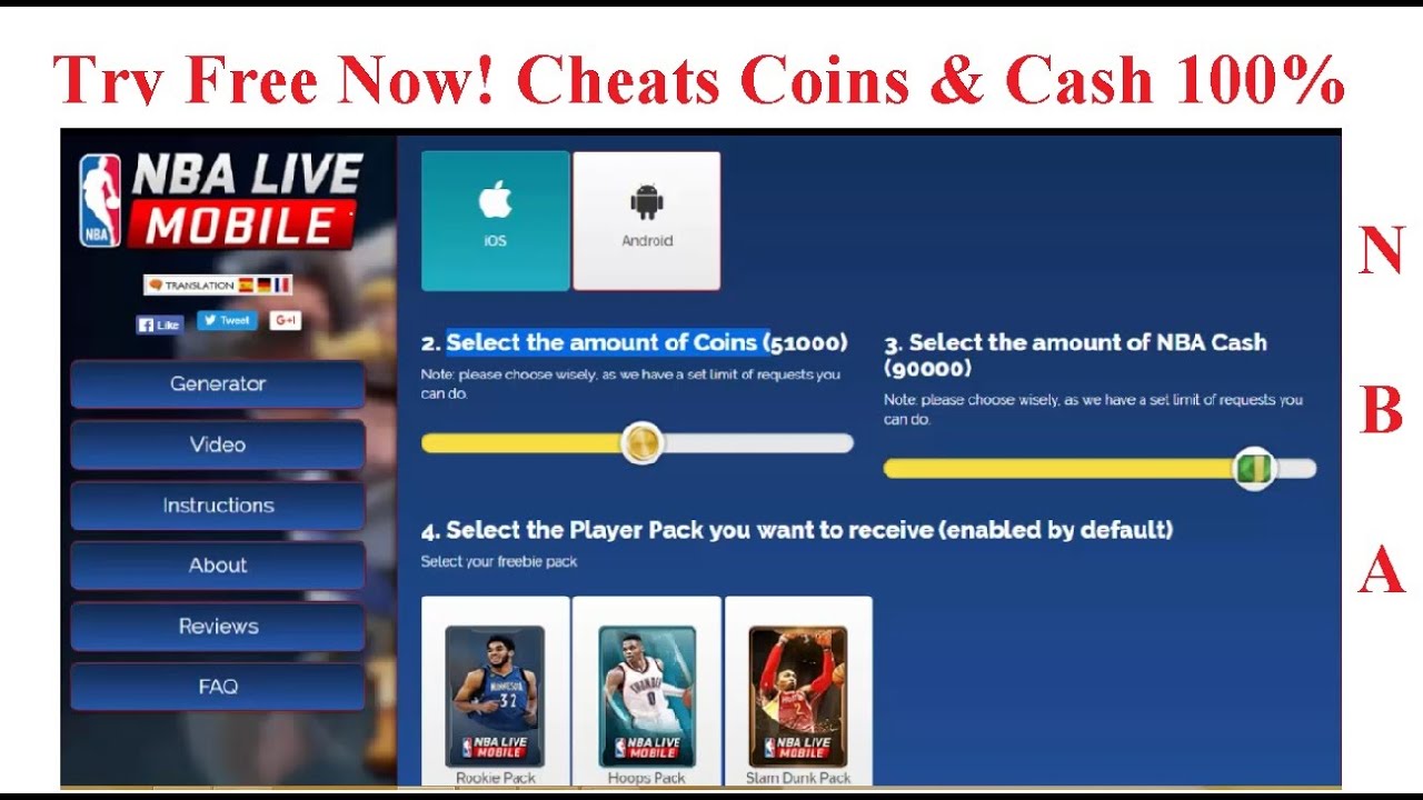 Nba Live Mobile Cheats | 100% Working - YouTube
