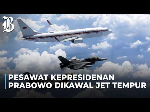 Pesawat Kepresidenan Prabowo Dikawal Jet Tempur