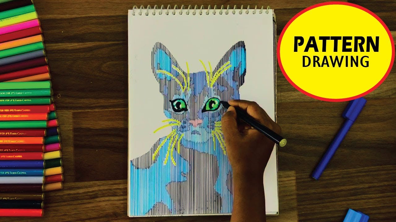 LINE art with CONNECTOR pen || Drawing with RULAR || Doodle drawing ...