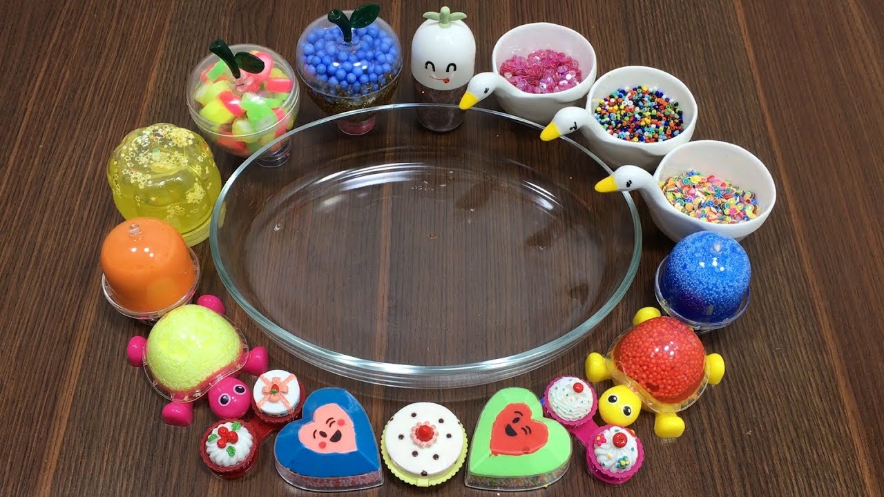 MIXING GLITTER AND FLOAM INTO CLEAR SLIME ! SATISFYING SLIME VIDEOS ...