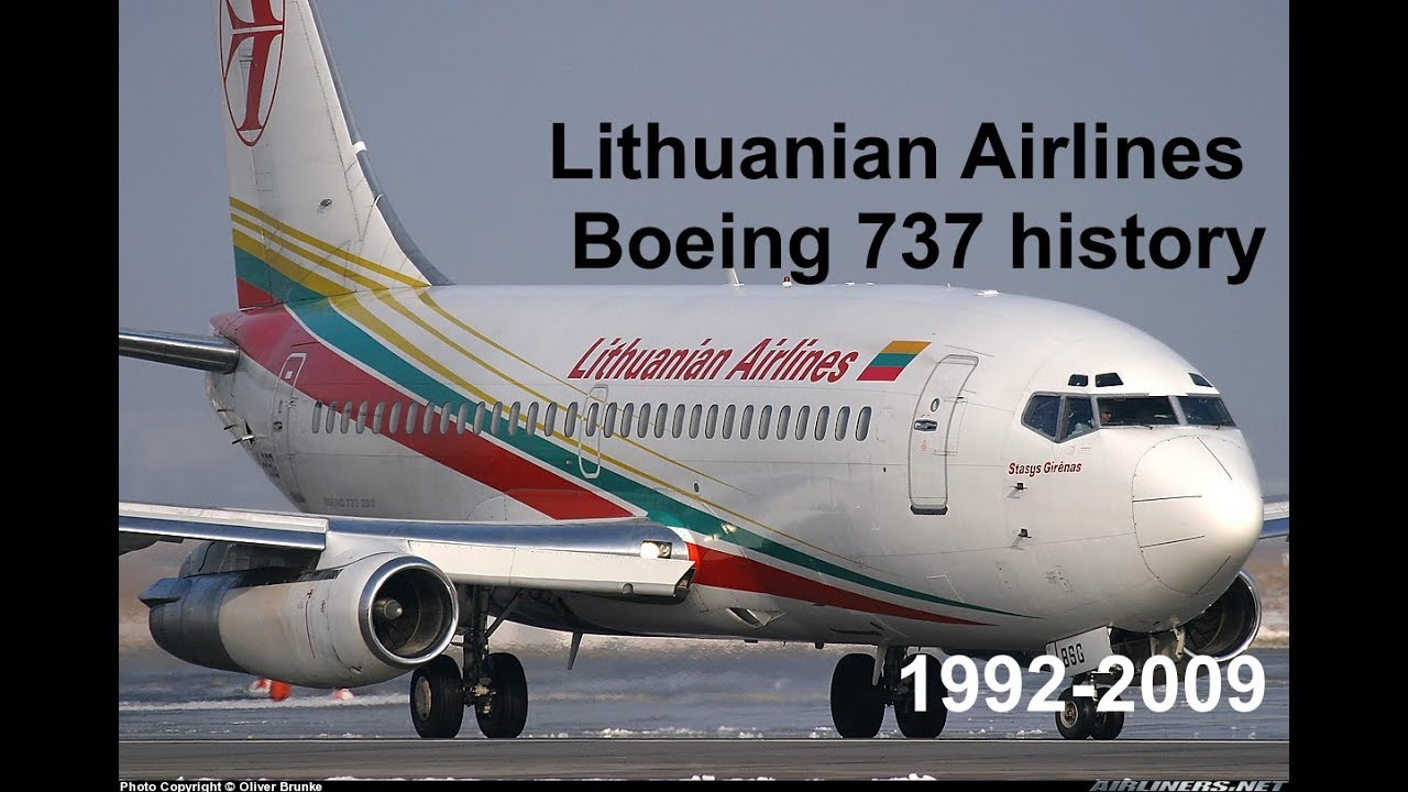 Lithuanian Airlines Boeing 737 history (1992-2009) - YouTube