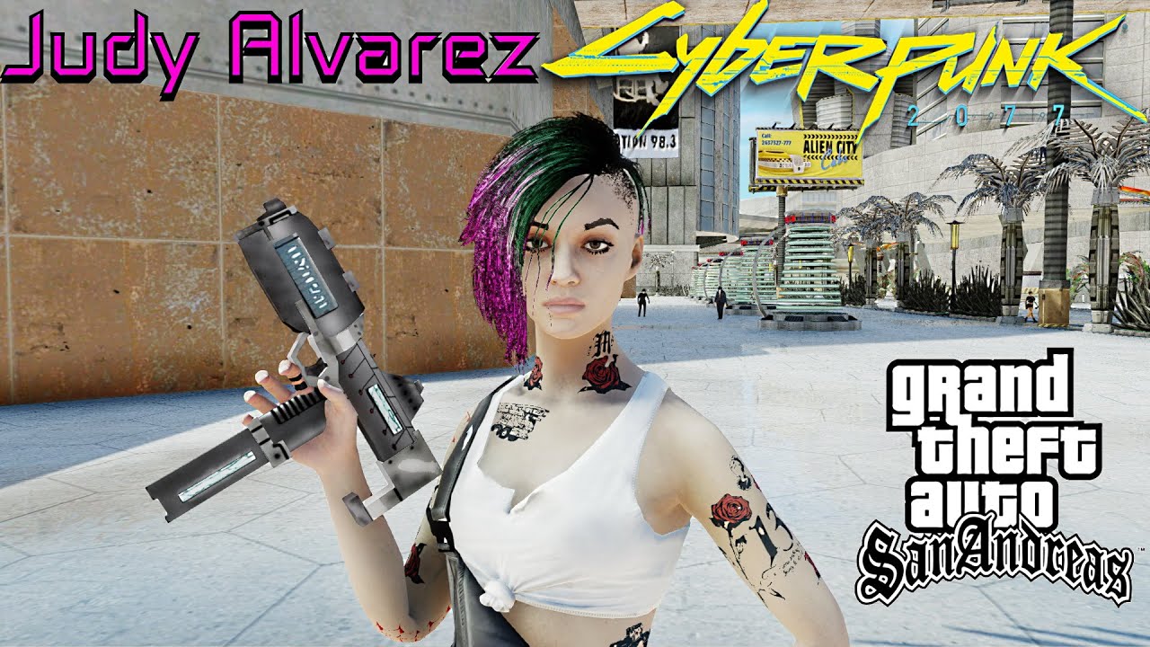 GTA CYBERPUNK 2077 MOD Skin Judy Alvarez em HD By MrAndres5555 - YouTube