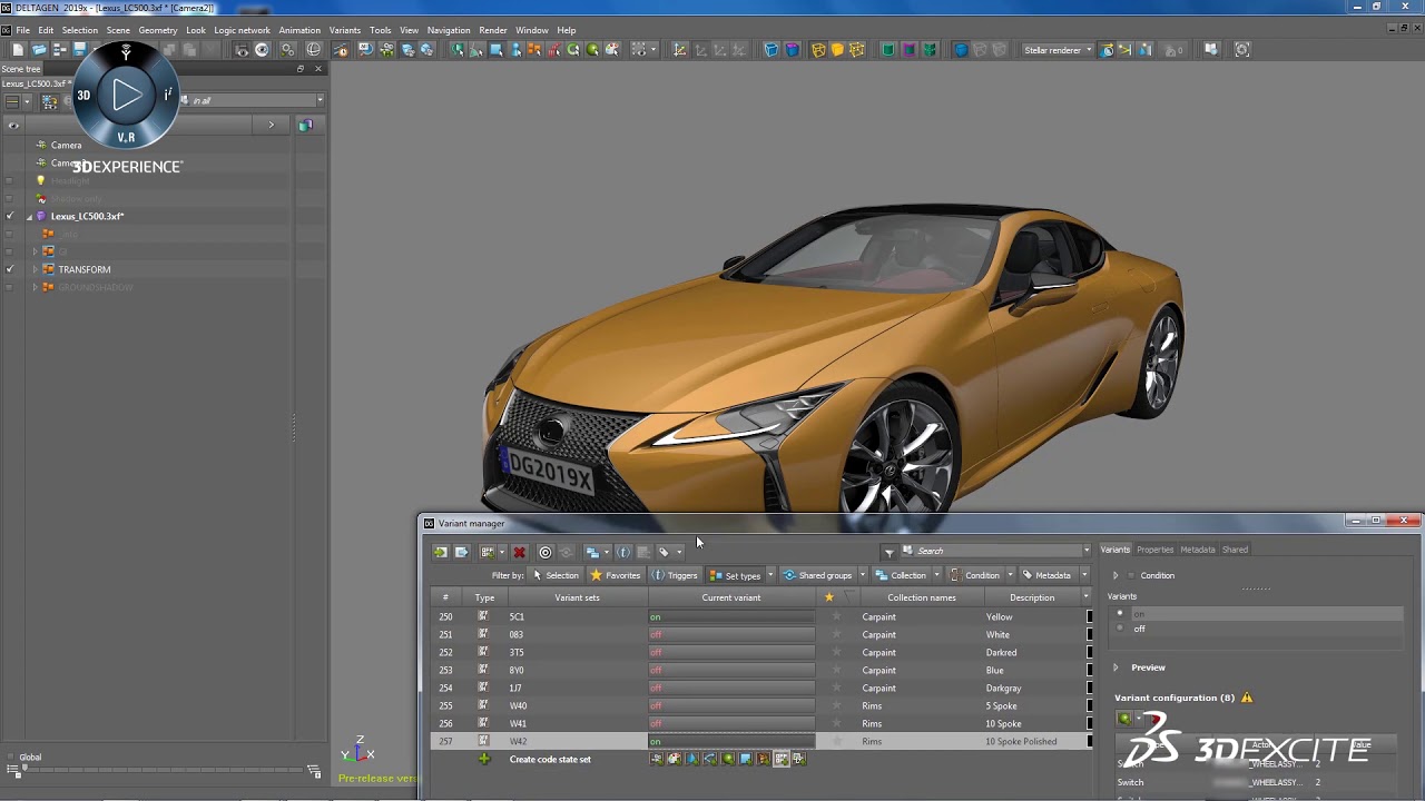 Variant Manager | DELTAGEN 2019x | DASSAULT SYSTEMES 3DEXCITE - YouTube