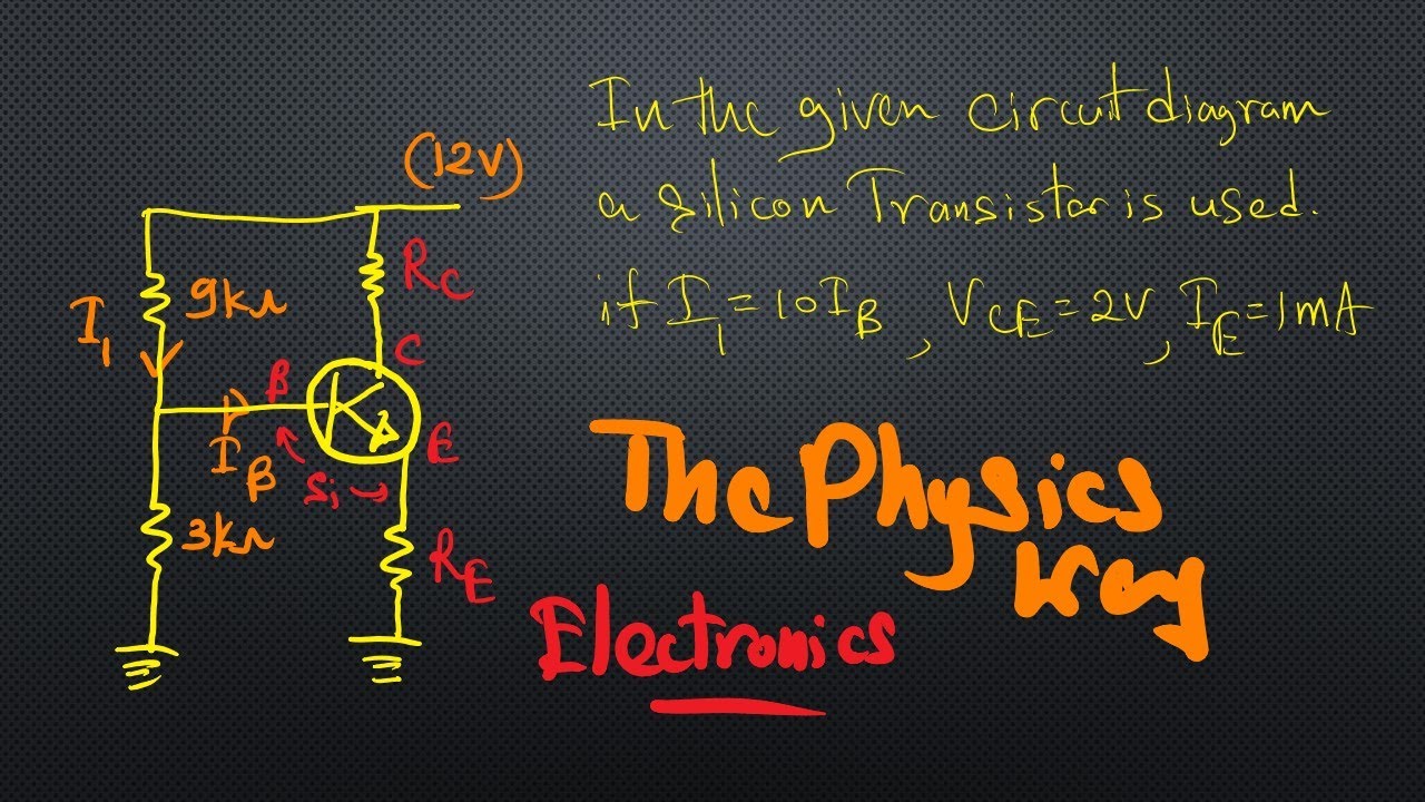 In the given circuit diagram, a silicon transistor is used. If I=10IB ...
