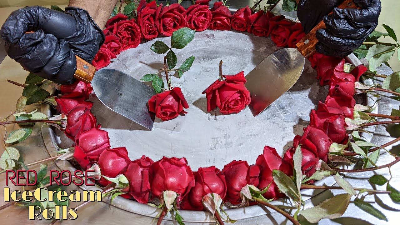 Red Rose Ice Cream Rolls / How to make Satisfying Ice Cream ...