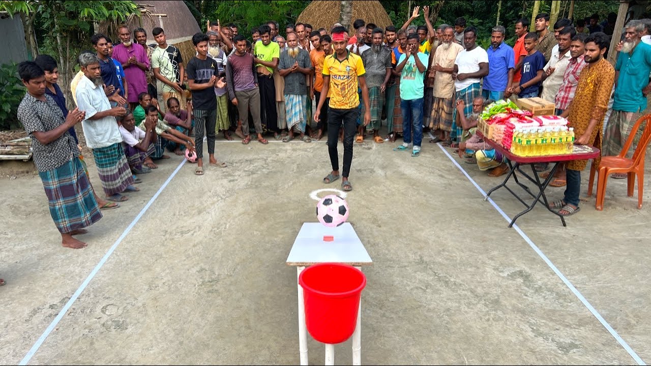 Very critical game? The football into the bucket 😆 - YouTube