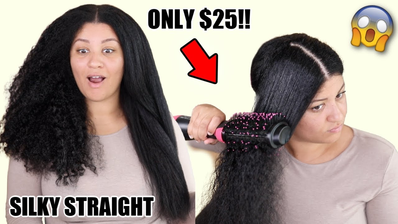 SILK BLOWOUT on natural hair! No flat iron & no heat damage sis - YouTube