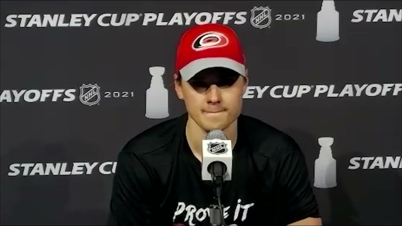 Sebastian Aho Reacts to Carolina Hurricanes Taking a 2-0 Lead vs ...