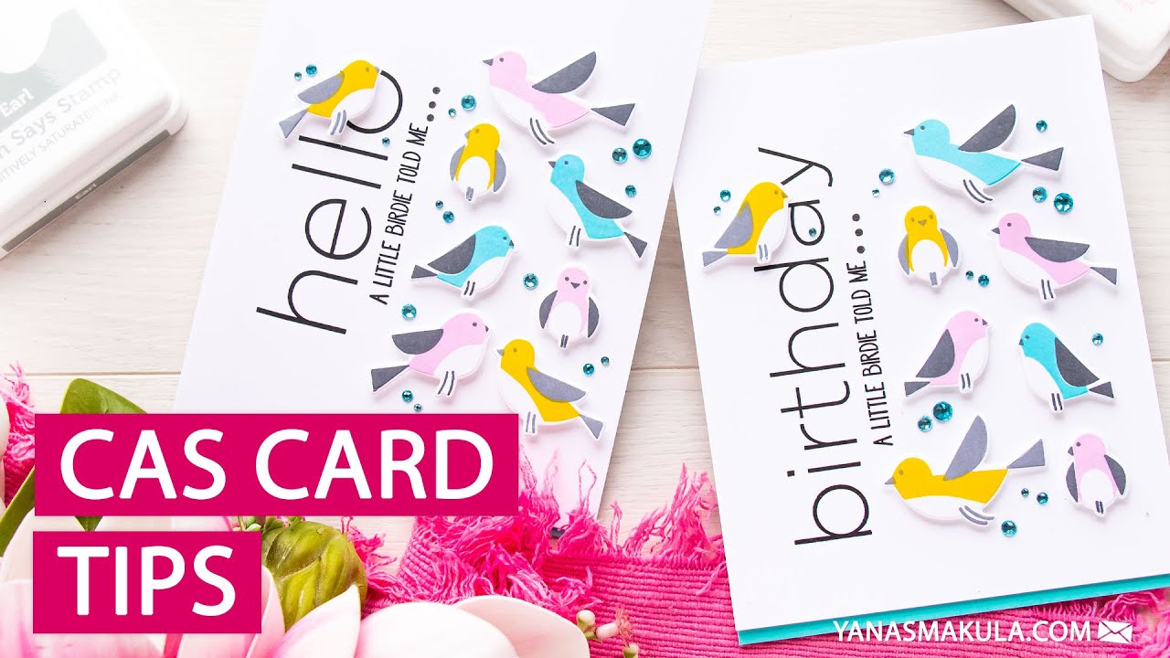 CAS Card Tips with Printmaking Birds & Simon Says Stamp - YouTube