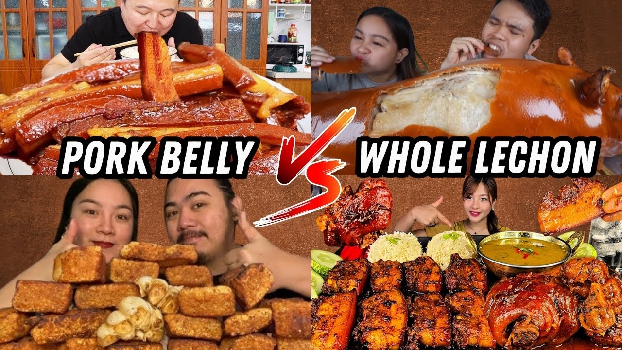 Mukbangers Eating LECHON and tons of Juicy PORK BELLY Ever! - YouTube