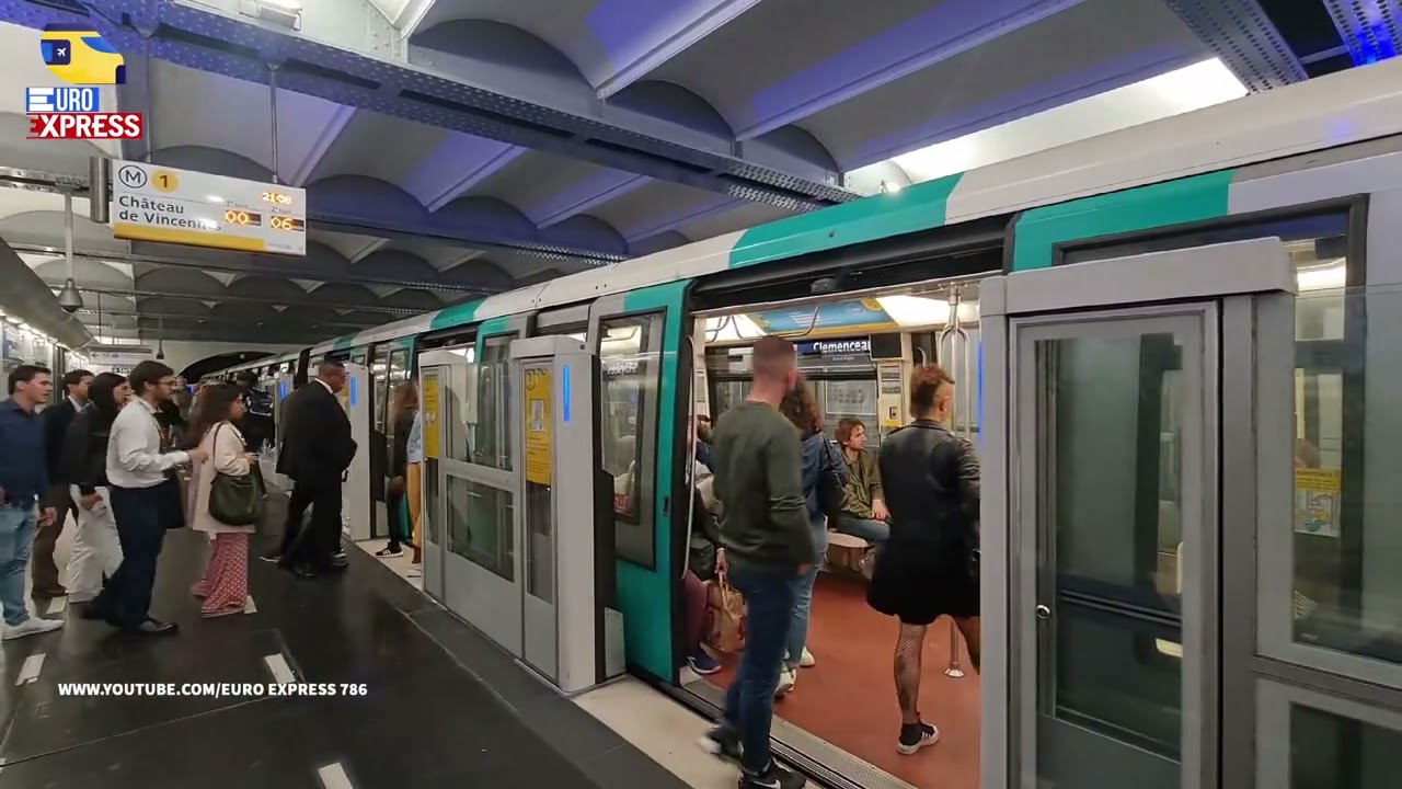 🇨🇵 Paris Métro Ligne 1- Châtelet les Halles - YouTube