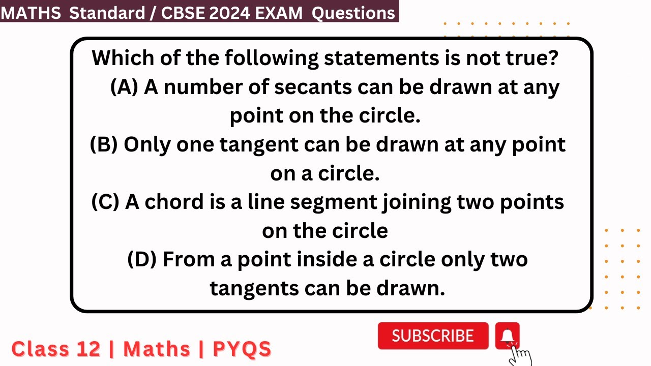 Which of the following statements is not true? (A) A number of secants ...