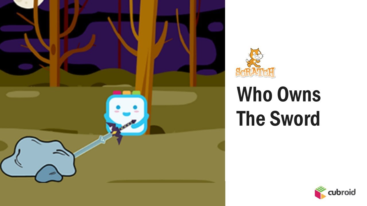 Coding_Mission_Scratch_Who Owns The Sword #큐브로이드 #스크래치 - YouTube