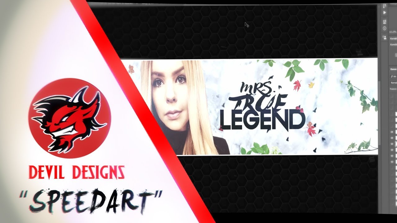MrsTrueLegend | YouTube Banner | Photoshop CC | Speedart #25 | Devil ...