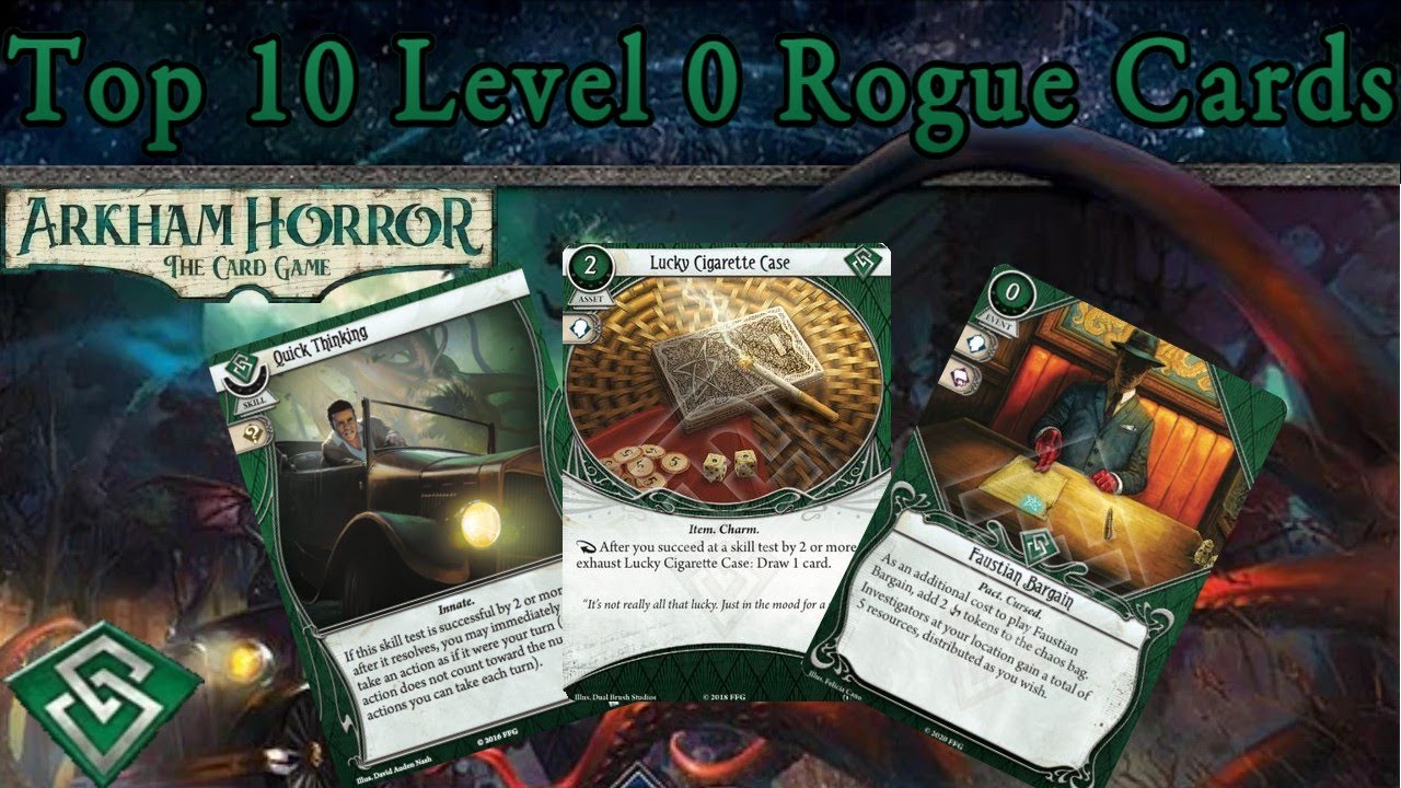 Top 10 Level 0 Rogue Cards - Arkham Horror LCG Analysis - YouTube