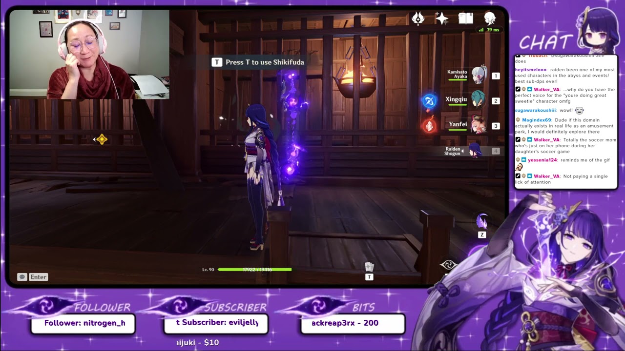 Raiden Shogun's VA plays genshin impact - YouTube