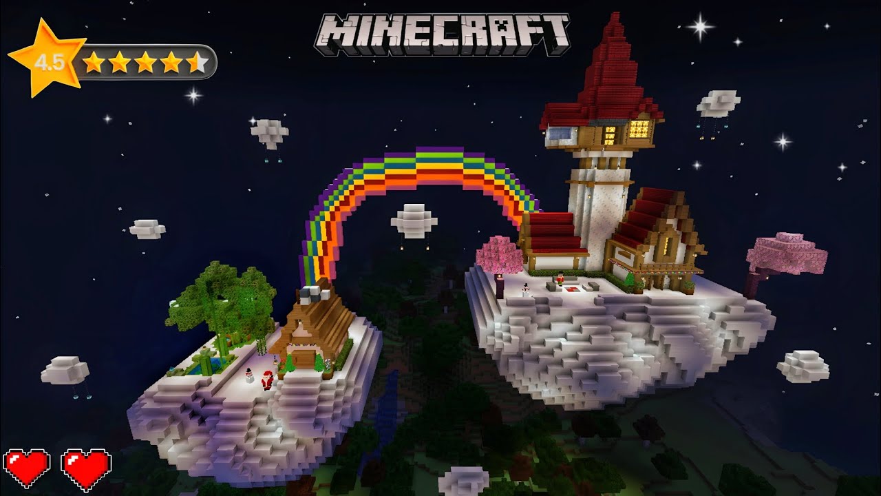 🤩 HEAVEN IN MINECRAFT BUILD BEST RAINBOW ISLAND 🌈 - YouTube
