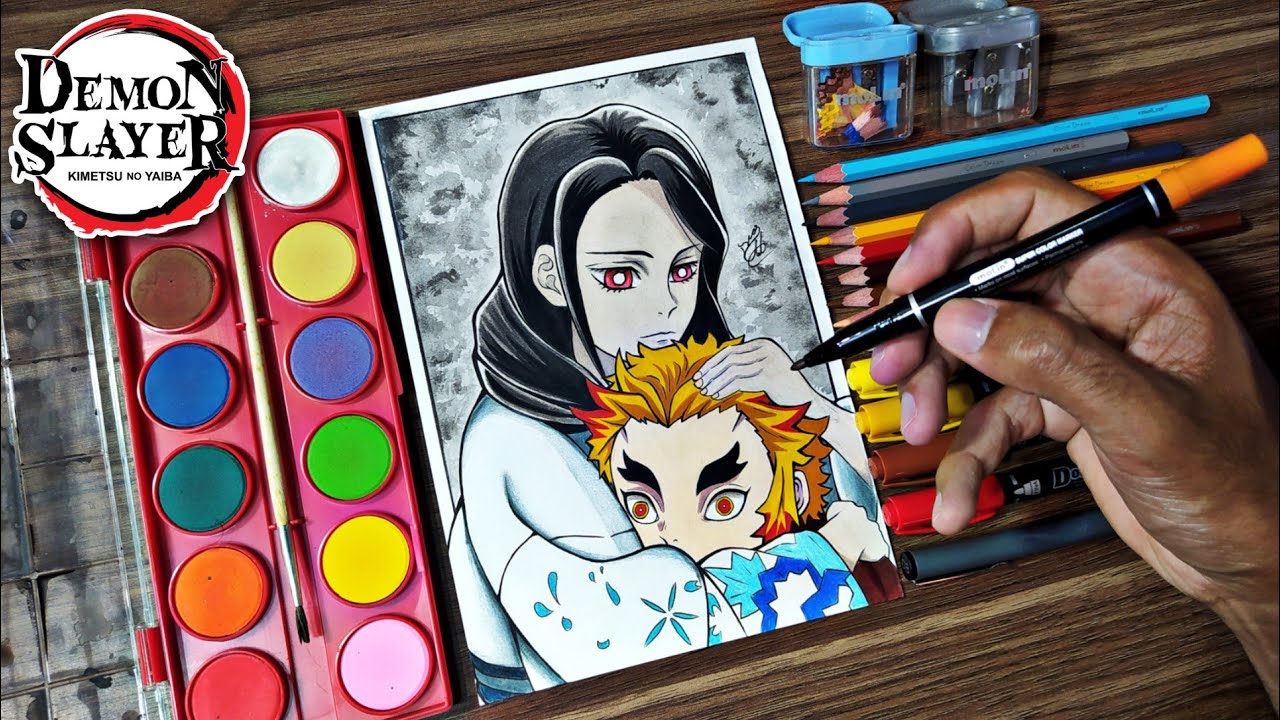 Speed Drawig Kyojuro Rengoku and Ruka [ Demon Slayer Mugen Train ...