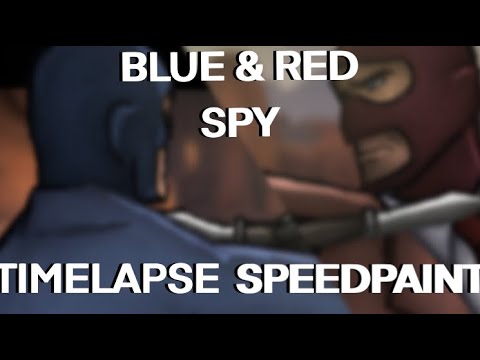 BLUE & RED SPY // TF2 DRAWING // TIMELAPSE SPEEDPAINT - YouTube