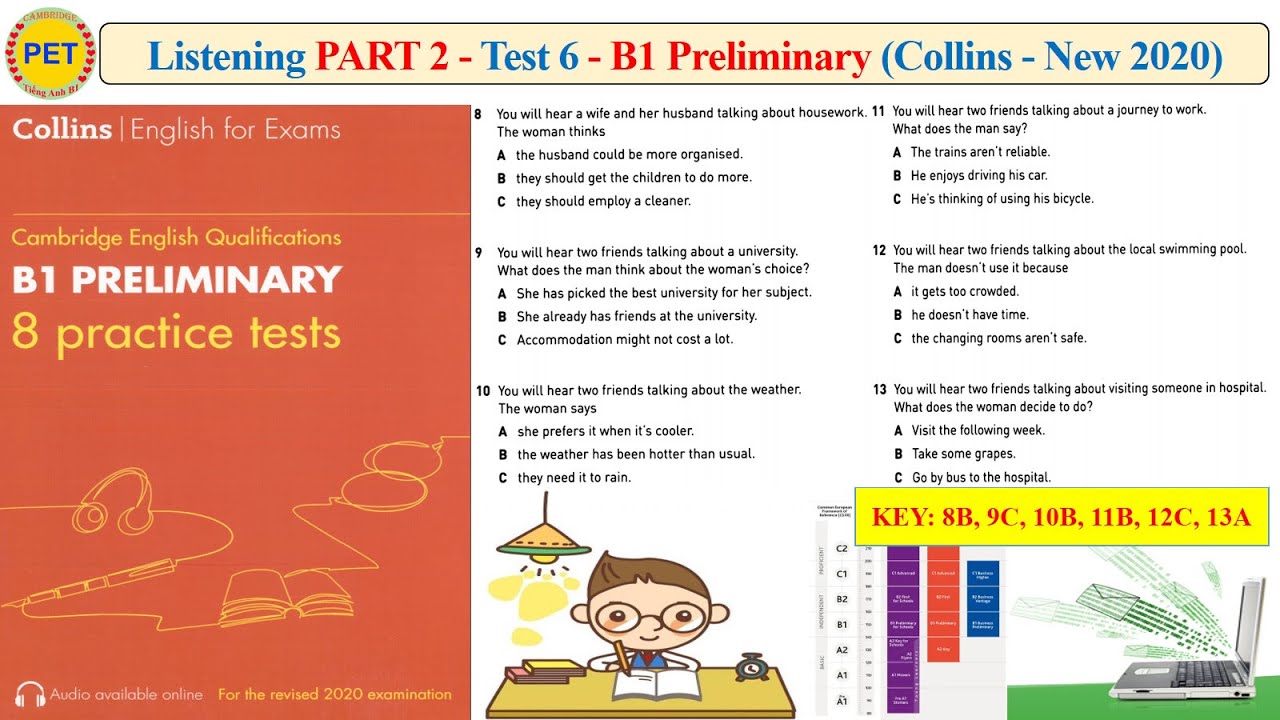 B1 Preliminary - Collins - Listening Part 2 Test 6 (2020 + Transcript ...
