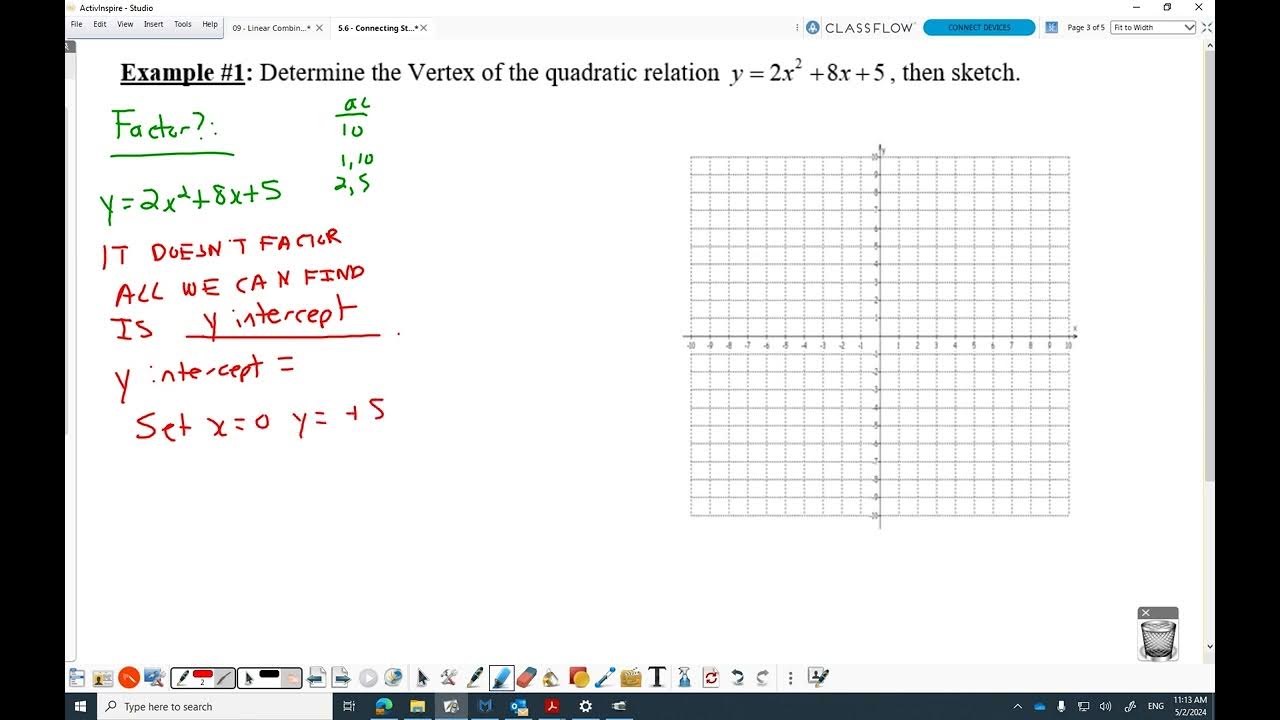 Video Lesson - Connecting Standard and Vertex Form - YouTube