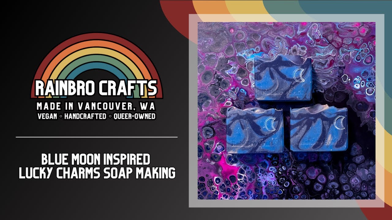 Vegan Soap: Blue Moon Lucky Charm Marshmallow Inspired Soap Making 🌙🌱🧼 ...