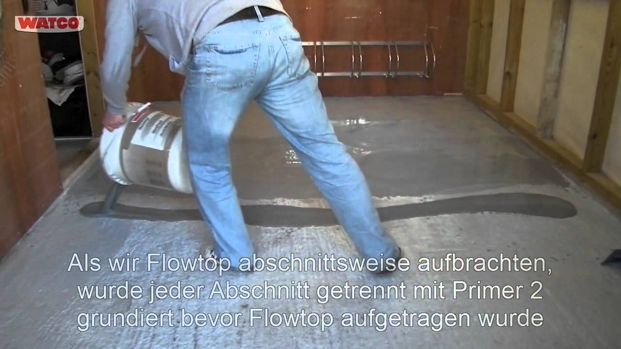 WATCO Flowtop - Selbstverlaufender Fließmörtel - YouTube
