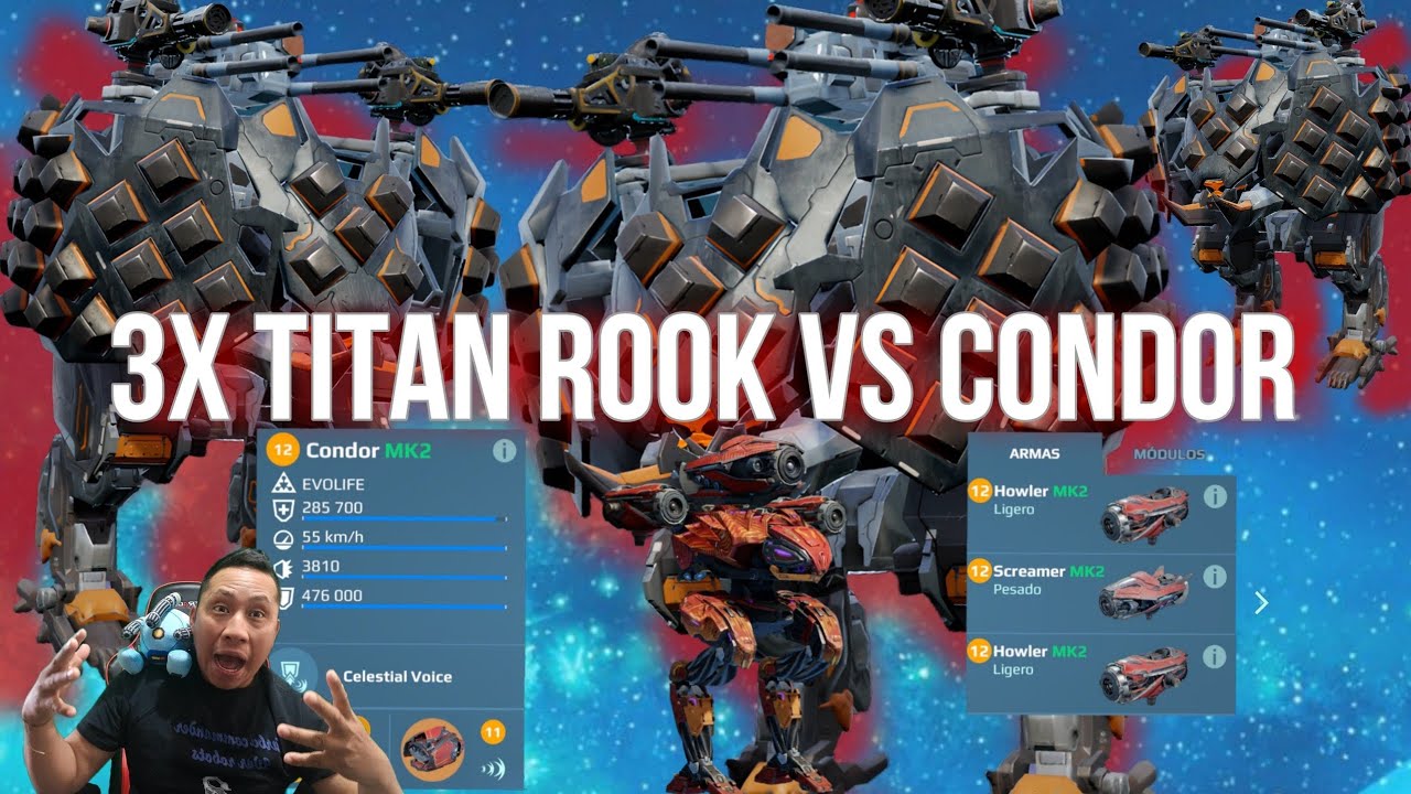 [ WR] 3 TITAN ROOK CONTRA CONDOR🔥 + RUINER🎁 giveaway🎰| War Robots ...