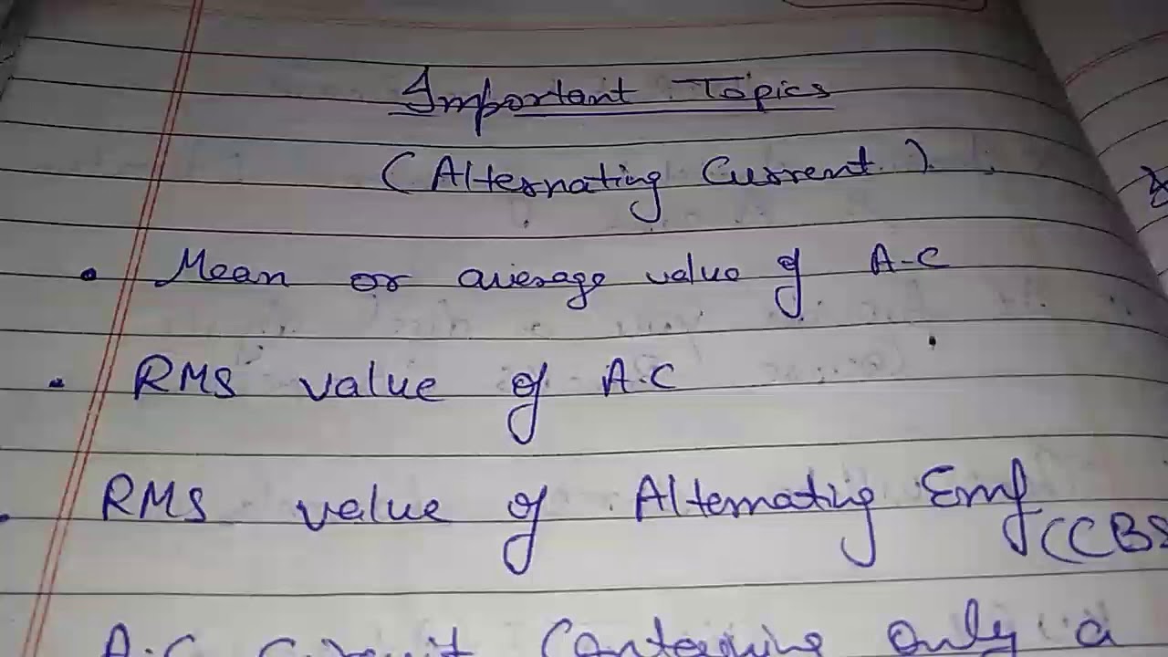 Alternating Current (AC) important topics class 12 | Alternating ...