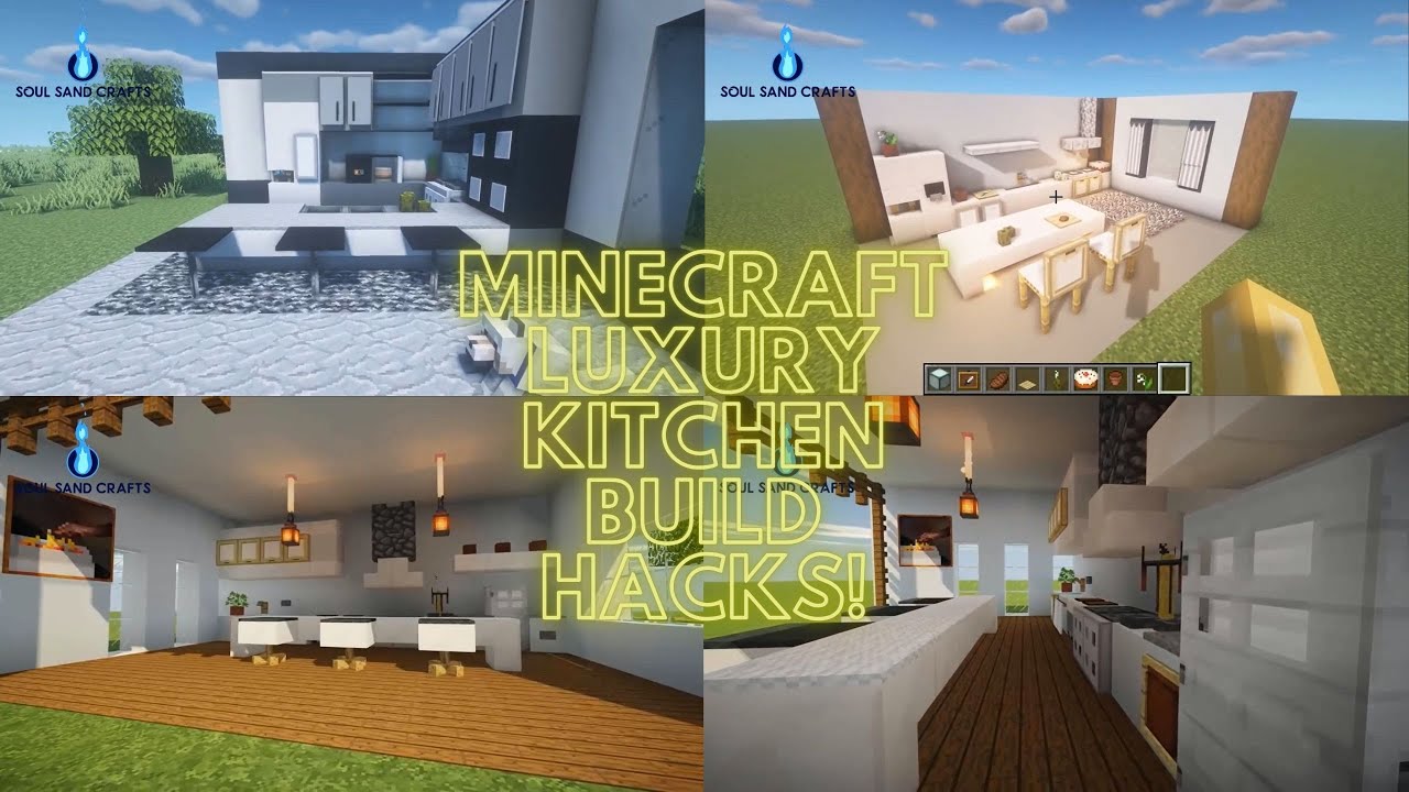 Minecraft luxury kitchen build hacks! - YouTube