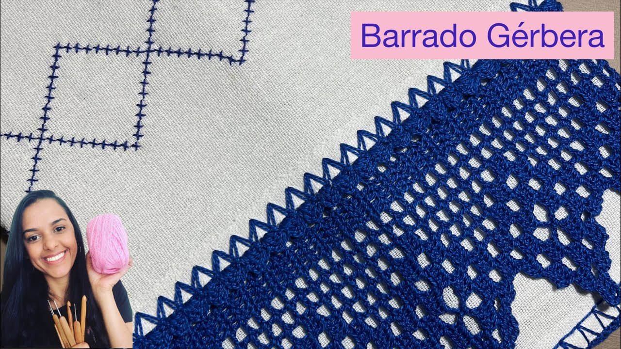 Barrado lindo de crochê - Barrado Gérbera por Gisele Barrados e ...